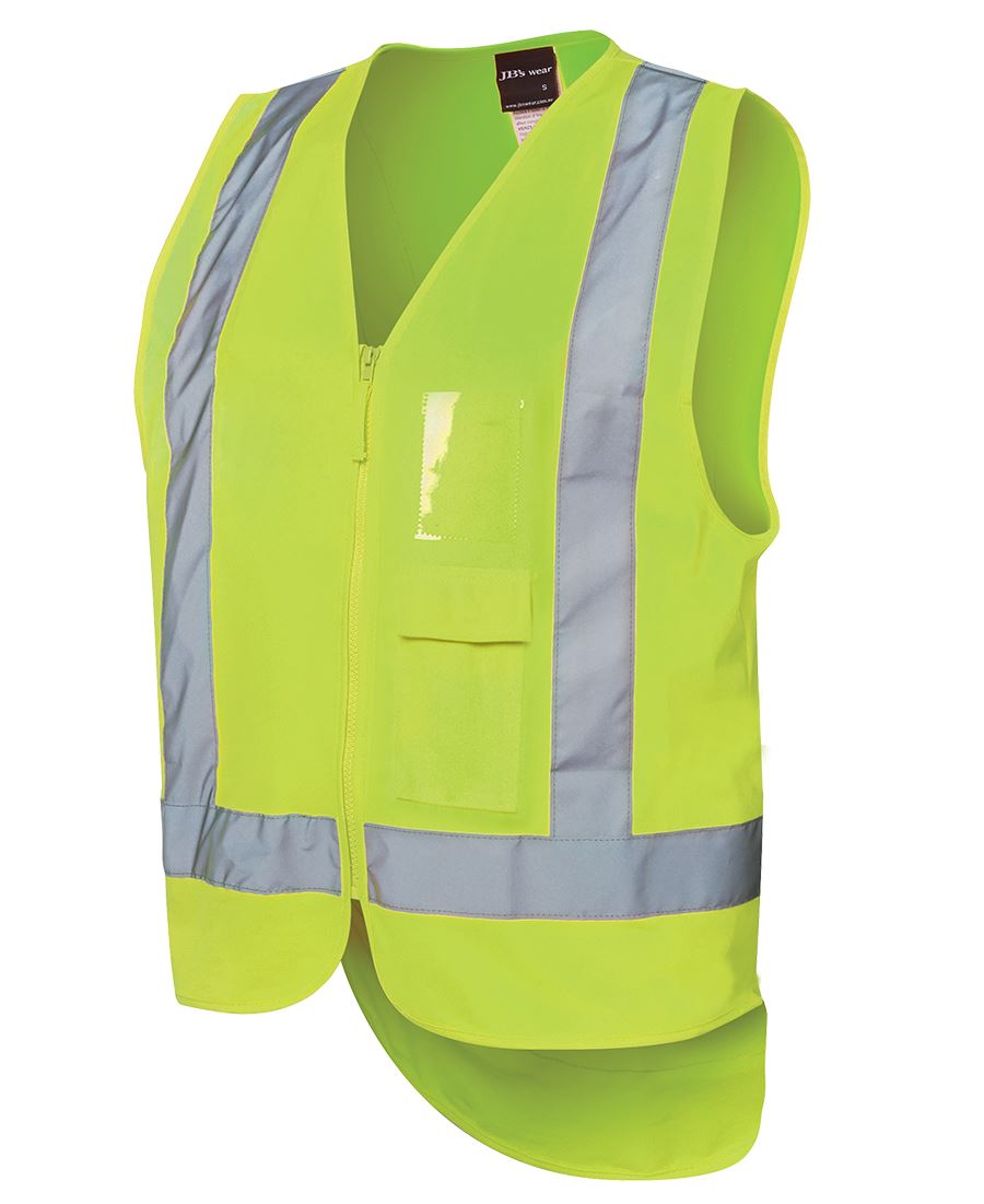 HI VIS ZIP DROP TAIL H PATTERN (D+N) VEST | NZ Uniforms